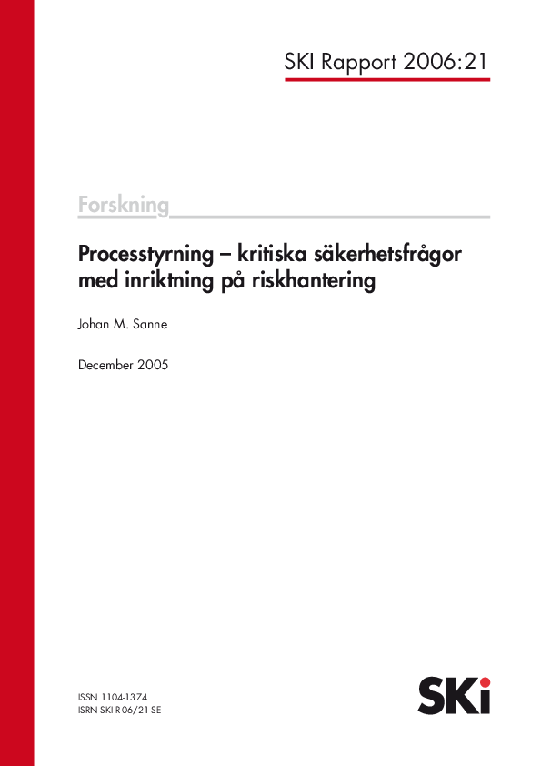 (PDF) Processtyrning kritiska säkerhetsfrågor med inriktning på ...