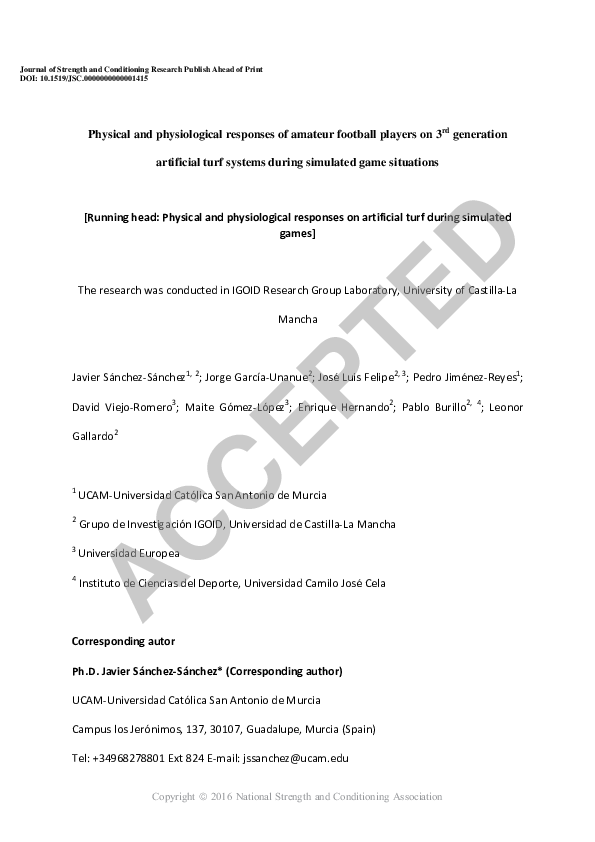 (PDF) Physical and physiological responses of amateur football players ...