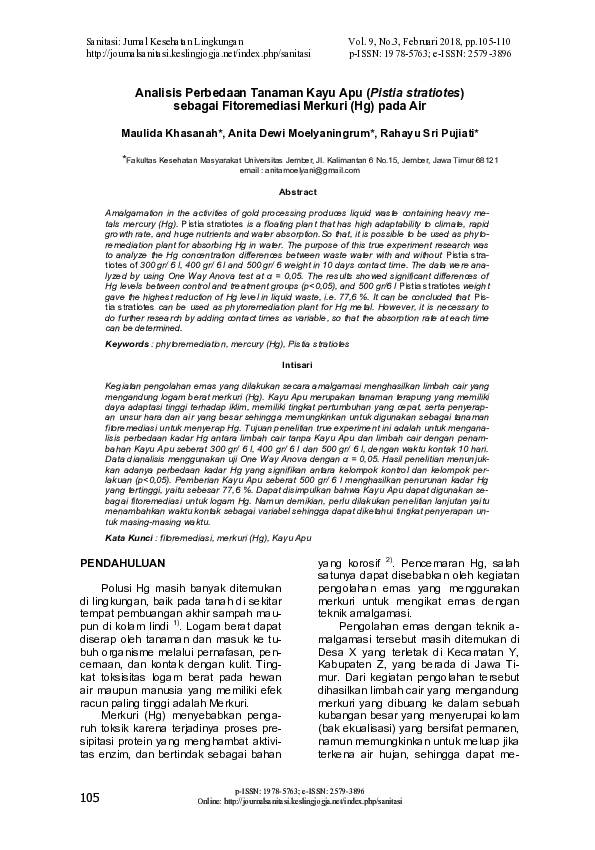 (PDF) Analisis Perbedaan Tanaman Kayu Apu (Pistia stratiotes) sebagai ...