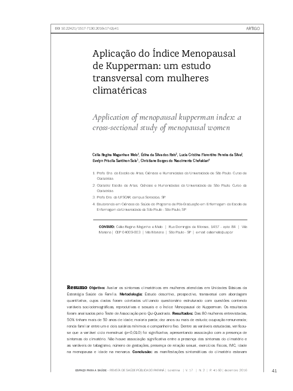 (PDF) Aplicação do Índice Menopausal de kupperman: um estudo ...