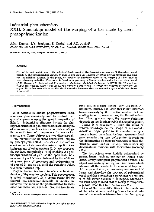(PDF) Industrial photochemistry XXII. Simulation model of the warping ...