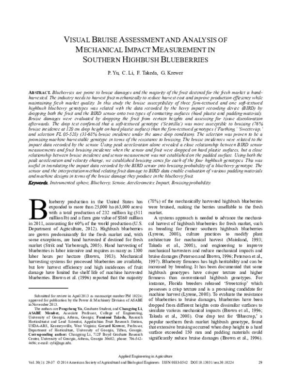 (PDF) Visual Bruise Assessment and Analysis of Mechanical Impact Measurement in Southern ...