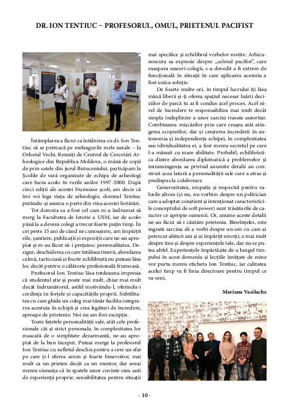 (PDF) Dr. Ion Tentiuc – profesorul, omul, prietenul pacifist