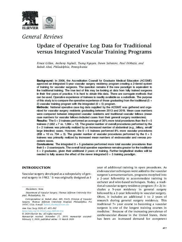 (PDF) Update of Operative Log Data for Traditional versus Integrated ...