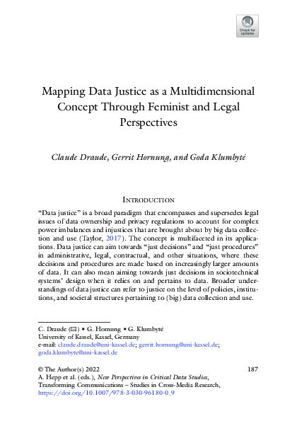 (PDF) Mapping Data Justice as a Multidimensional Concept Through ...