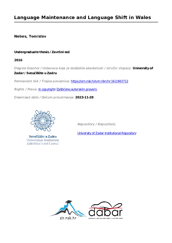 (PDF) Language Maintenance and Language Shift in Wales