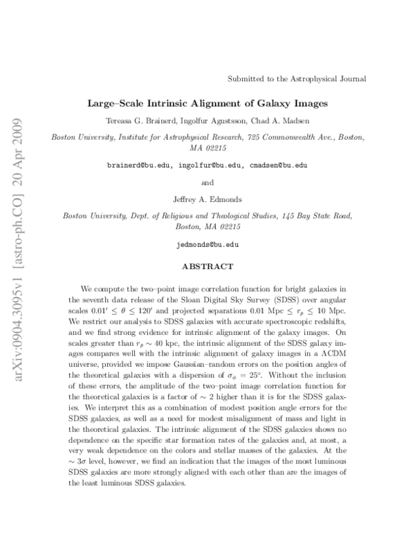 (PDF) Large-Scale Intrinsic Alignment of Galaxy Images