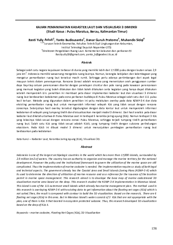 (PDF) KAJIAN PEMANFAATAN KADASTER LAUT DAN VISUALISASI 3 DIMENSI (Studi ...