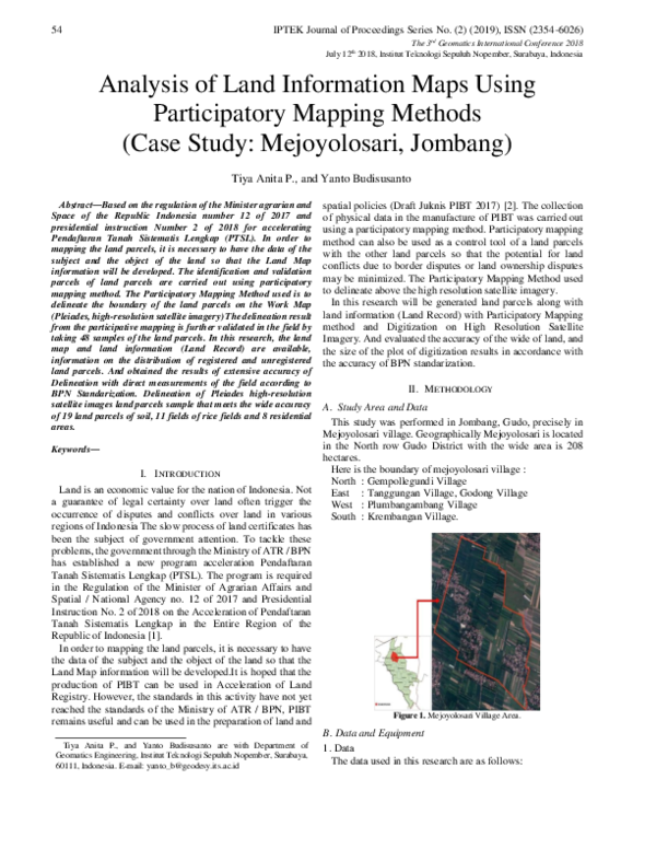 (PDF) Analysis of Land Information Maps Using Participatory Mapping Methods (Case Study ...