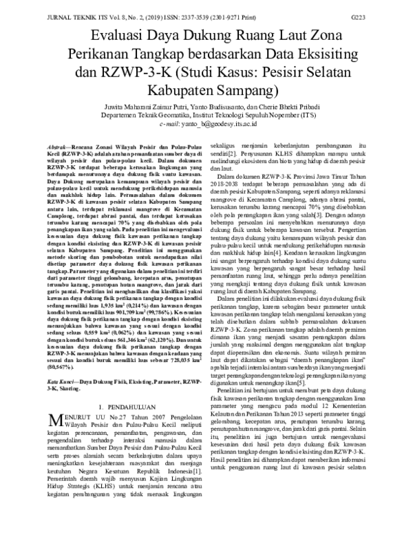 (PDF) Evaluasi Daya Dukung Ruang Laut Zona Perikanan Tangkap Berdasarkan Data Eksisting dan RZWP ...