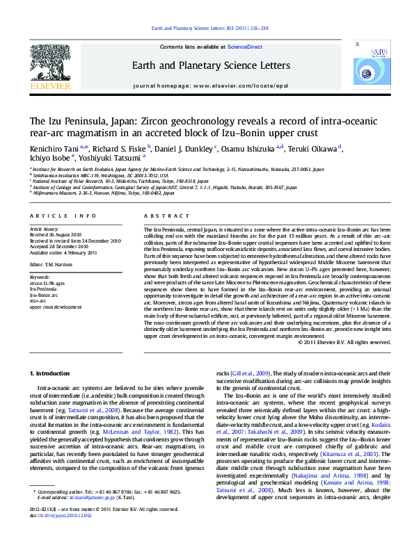 (PDF) The Izu Peninsula, Japan: Zircon geochronology reveals a record ...