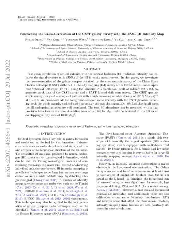 (PDF) Forecasting the Cross-Correlation of the CSST galaxy survey with ...