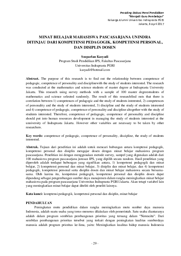 (PDF) Prosiding Diskusi Panel Pendidikan MINAT BELAJAR MAHASISWA ...