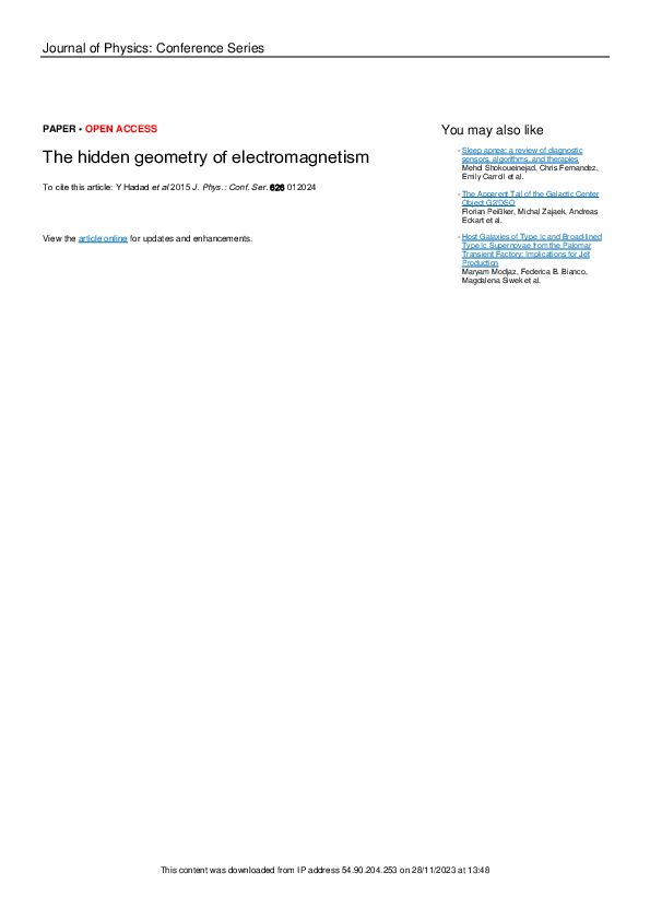 (PDF) The hidden geometry of electromagnetism