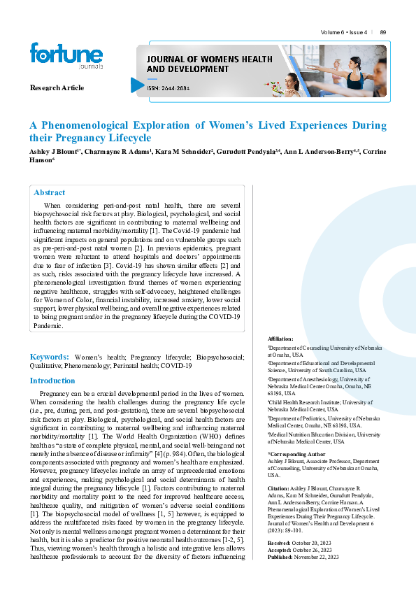 (PDF) A Phenomenological Exploration of Women's Lived Experiences ...