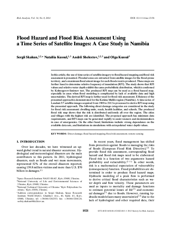 (PDF) Flood Hazard and Flood Risk Assessment Using a Time Series of ...