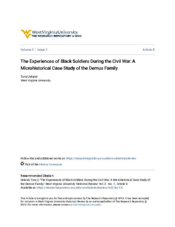 (PDF) The Experiences of Black Soldiers During the Civil War: A ...