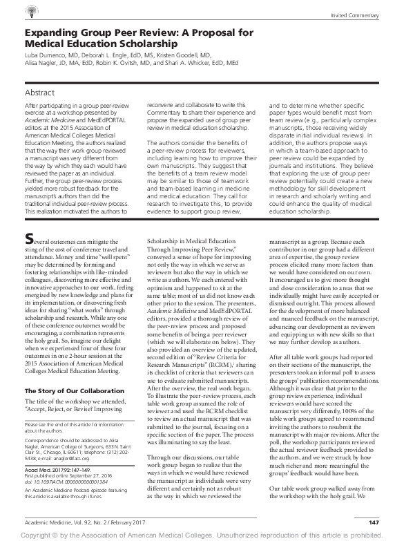 (PDF) Expanding Group Peer Review
