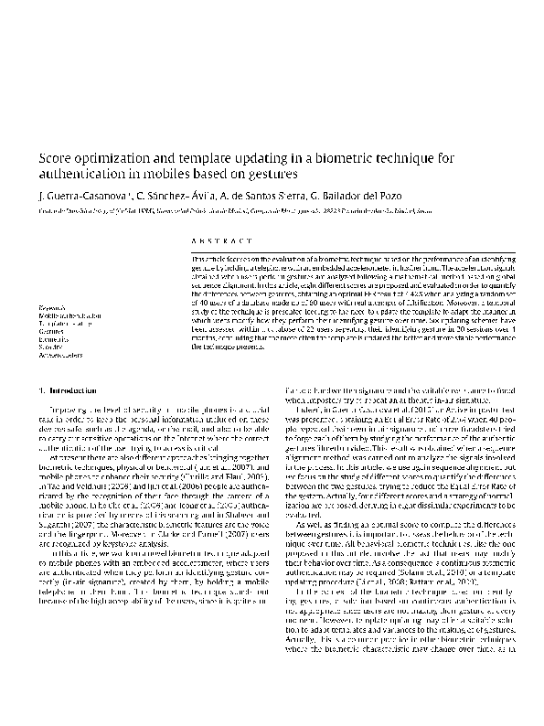 (PDF) Score optimization and template updating in a biometric technique for authentication in ...