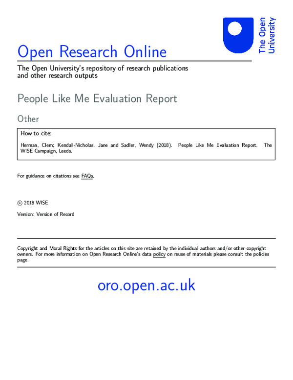 (PDF) People Like Me Evaluation Report