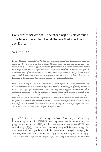 (PDF) The Rhythm of Combat: Understanding the Role of Music in ...