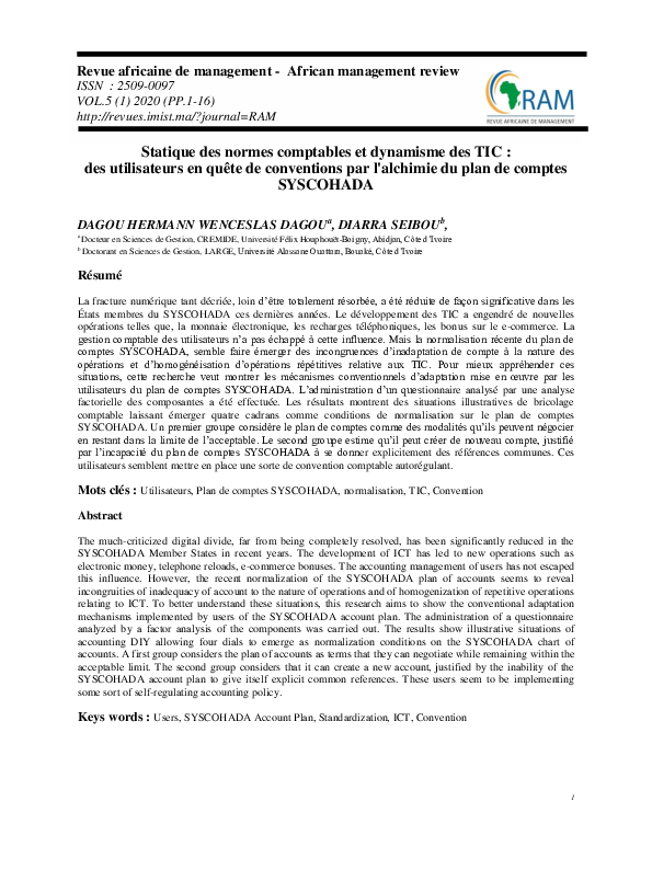 (PDF) Statique des normes comptables et dynamisme des TIC : des utilisateurs en quête de ...