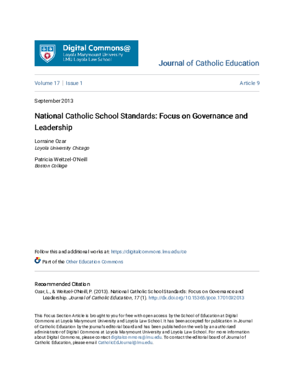 (PDF) Catholic School Leadership