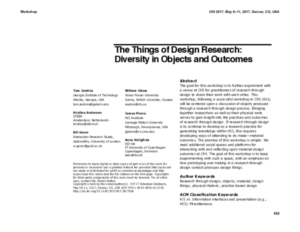 (PDF) The Things of Design Research