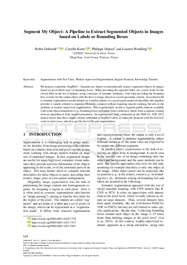 Pdf Segment My Object A Pipeline To Extract Segmented Objects In Images Based On Labels Or