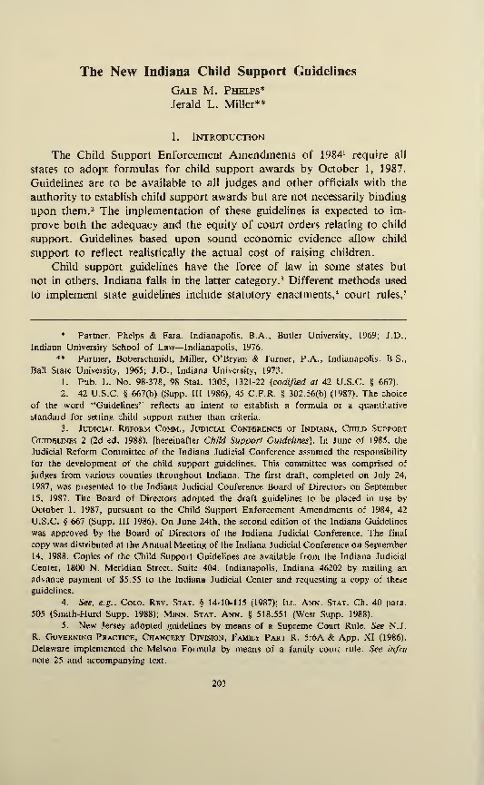 (PDF) The New Indiana Child Support Guidelines