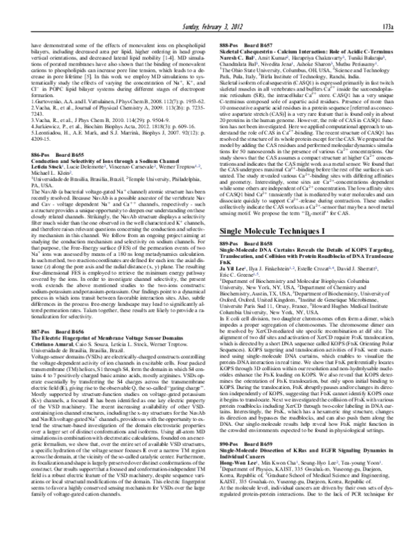 (PDF) Conduction and Selectivity of Ions through a Sodium Channel ...