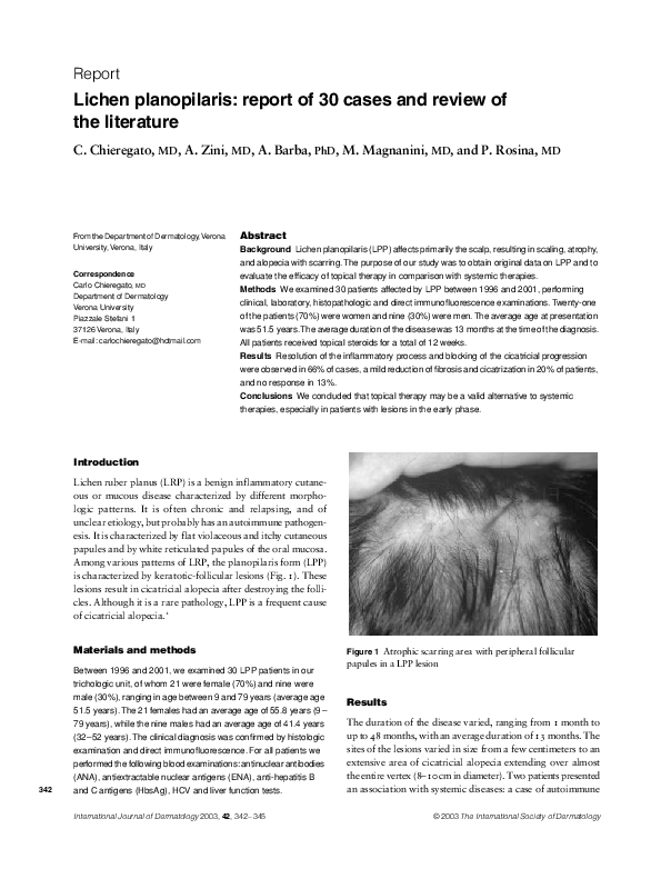 (PDF) Lichen planopilaris: report of 30 cases and review of the literature