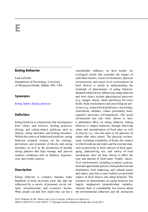 (PDF) Eating Practices