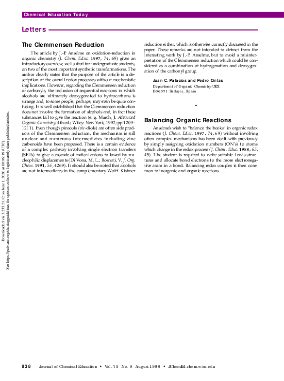 (PDF) The Clemmensen Reduction