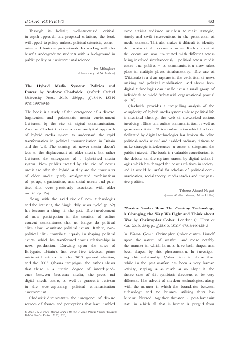 (PDF) Warrior Geeks: How 21st Century Technology is Changing the Way We ...