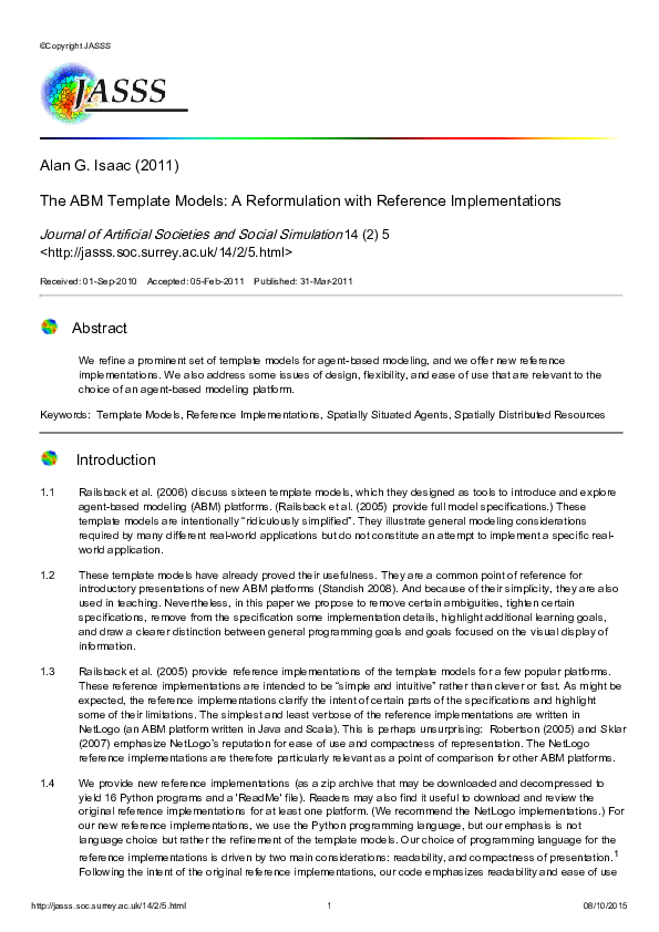 (PDF) The ABM Template Models