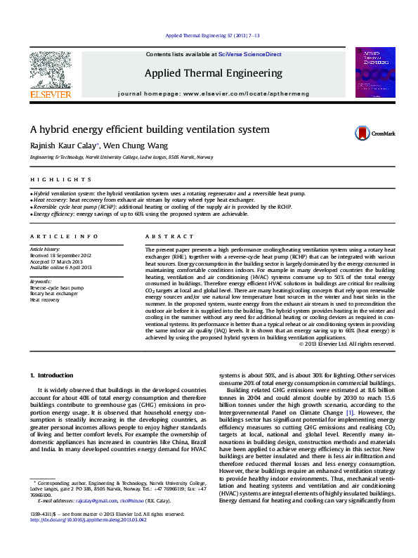 (PDF) A hybrid energy efficient building ventilation system | Wen-Chung ... (PDF) A hybrid energy efficient building ventilation system | Wen-Chung ...