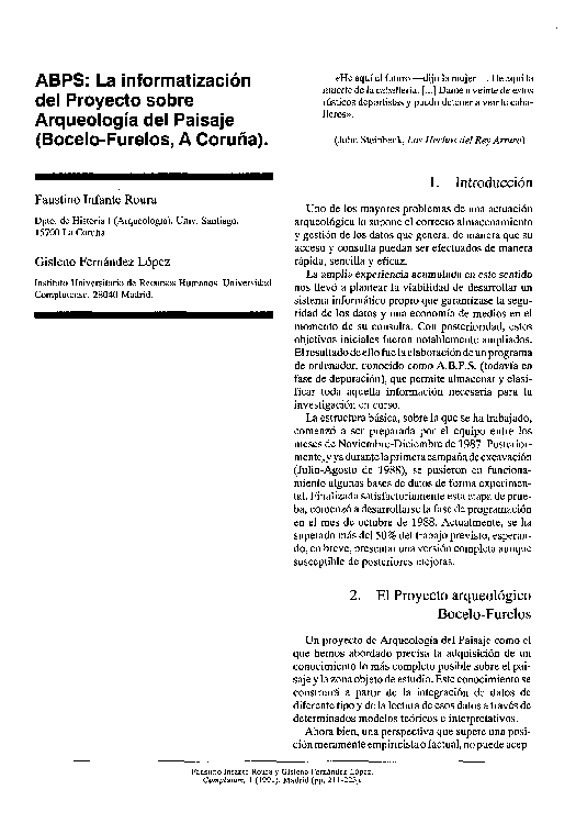 (PDF) ABPS: la informatización del Proyecto de Arqueología del Paisaje (Bocelo-Furelos, A Coruña ...