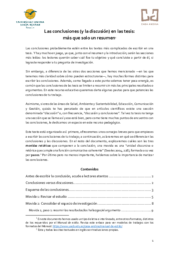 (PDF) Las conclusiones (y la discusión) en las tesis: más que solo un ...