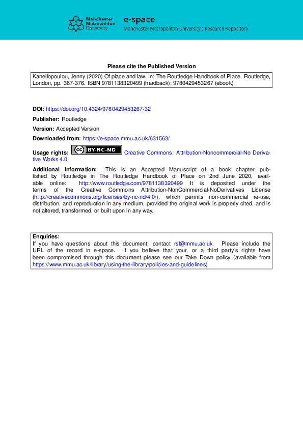 (PDF) Of place and law