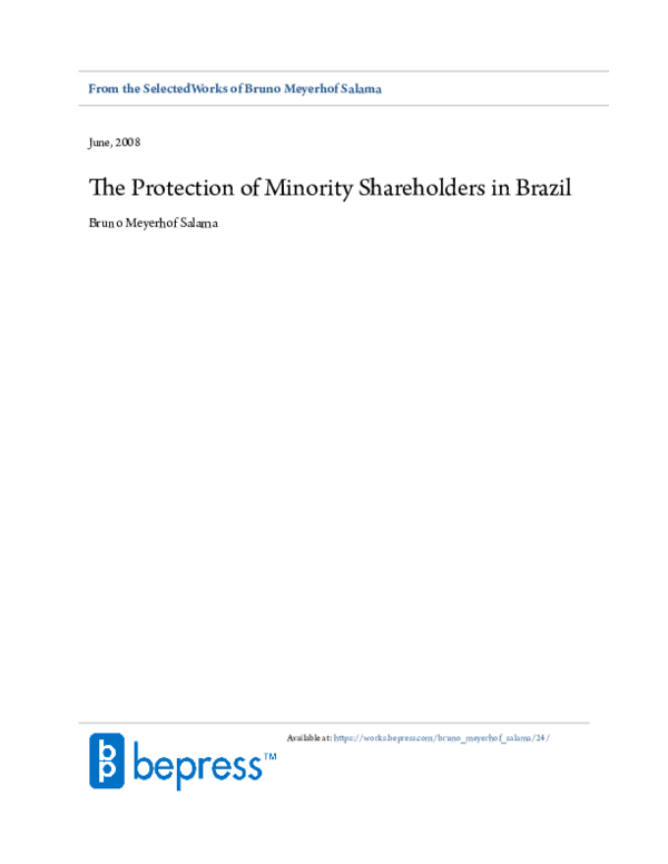 (PDF) The Protection of Minority Shareholders in Brazil