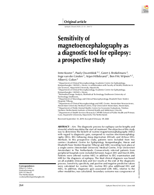 (PDF) Sensitivity of magnetoencephalography as a diagnostic tool for ...