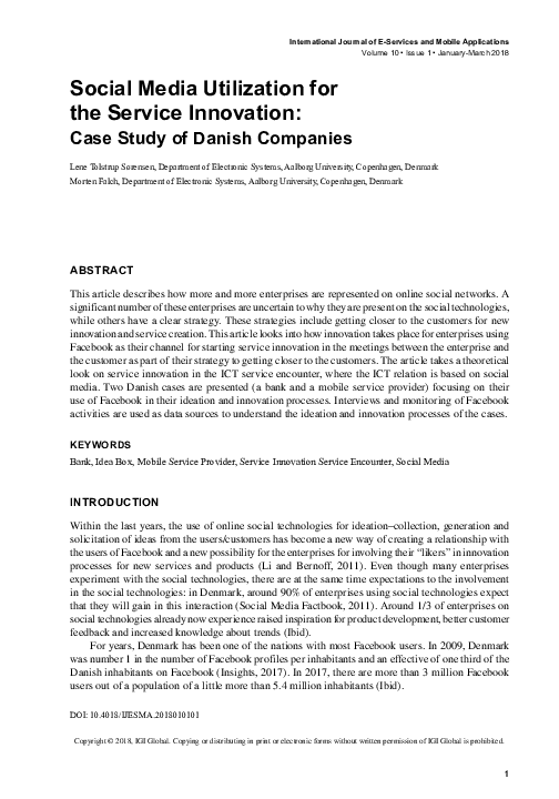 (PDF) Social Media Utilization for the Service Innovation