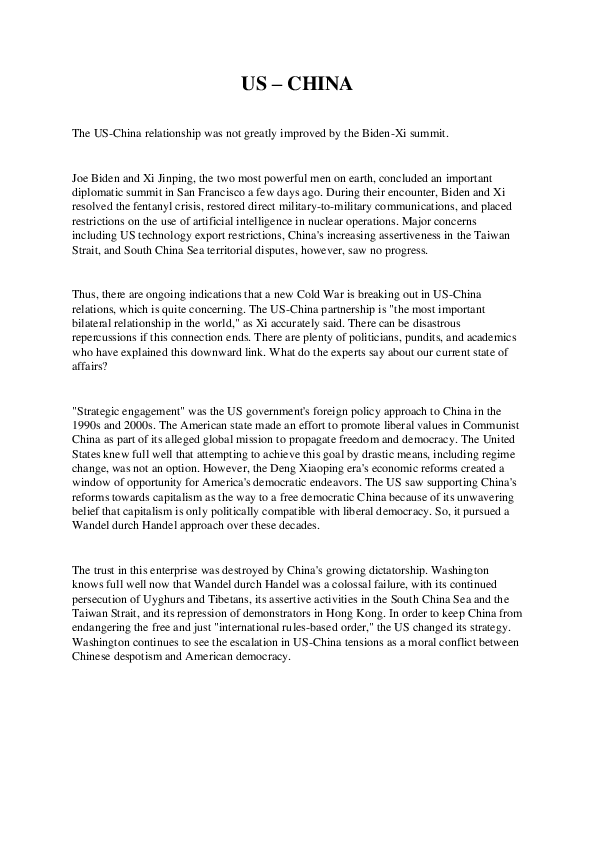 (PDF) US – CHINA