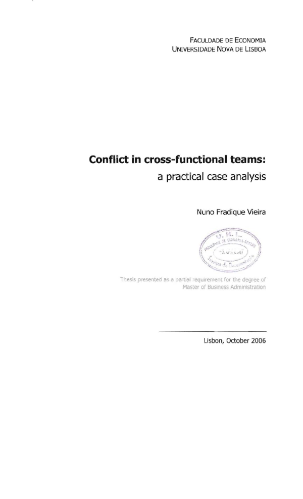 (PDF) Conflict in cross-functional teams: a practical case analysis