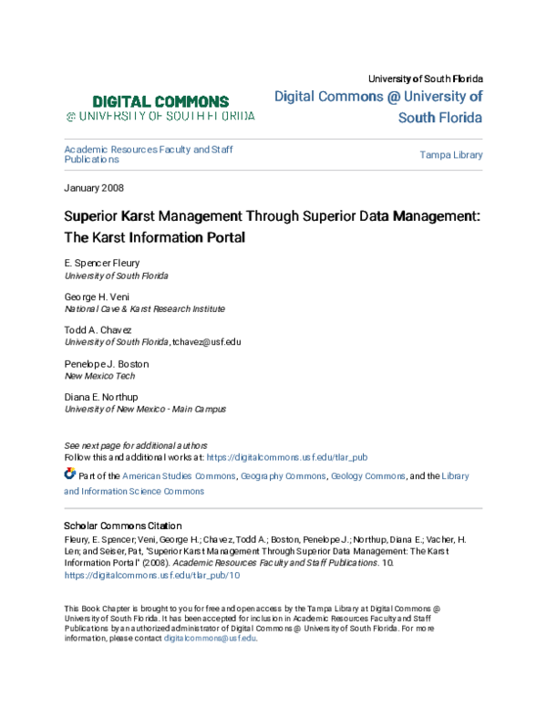 (PDF) Superior Karst Management Through Superior Data Management: The ...