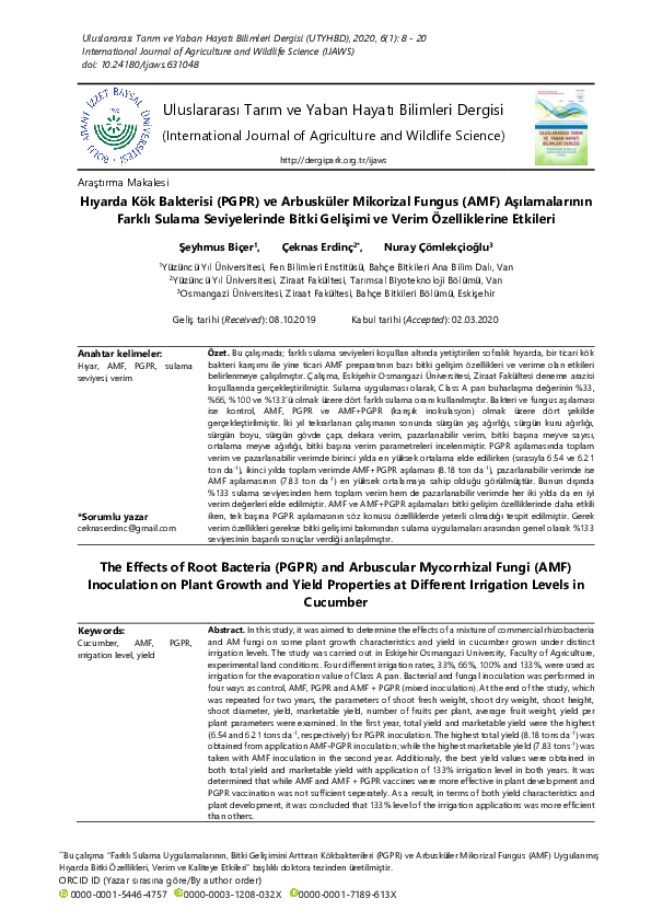 (PDF) The Effects of Root Bacteria (PGPR) and Arbuscular Mycorrhizal Fungi (AMF) Inoculation on ...