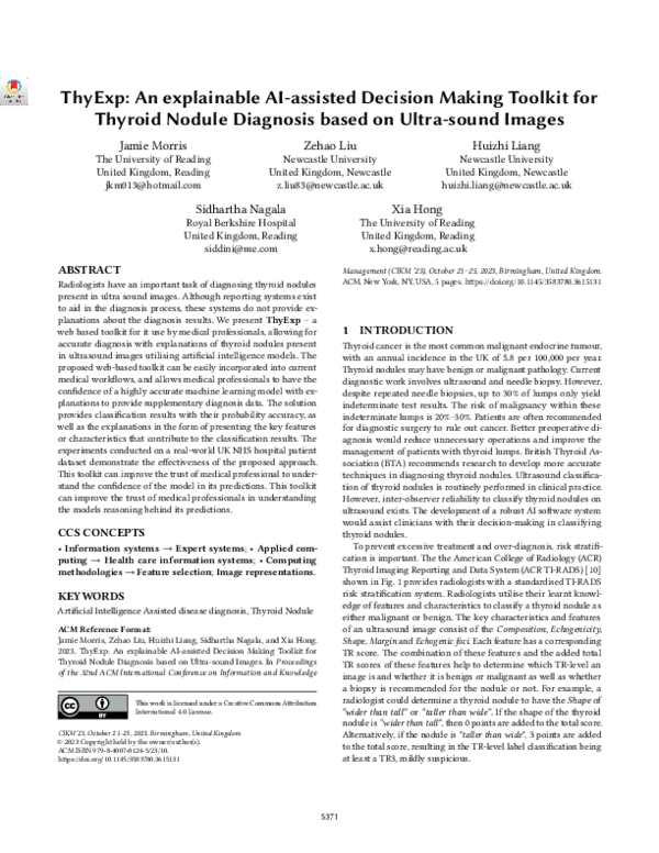 (PDF) ThyExp: An explainable AI-assisted Decision Making Toolkit for Thyroid Nodule Diagnosis ...