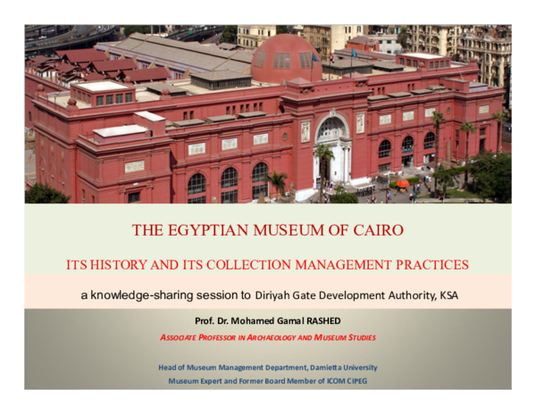 (PDF) THE EGYPTIAN MUSEUM OF CAIRO: ITS HISTORY AND ITS COLLECTION ...