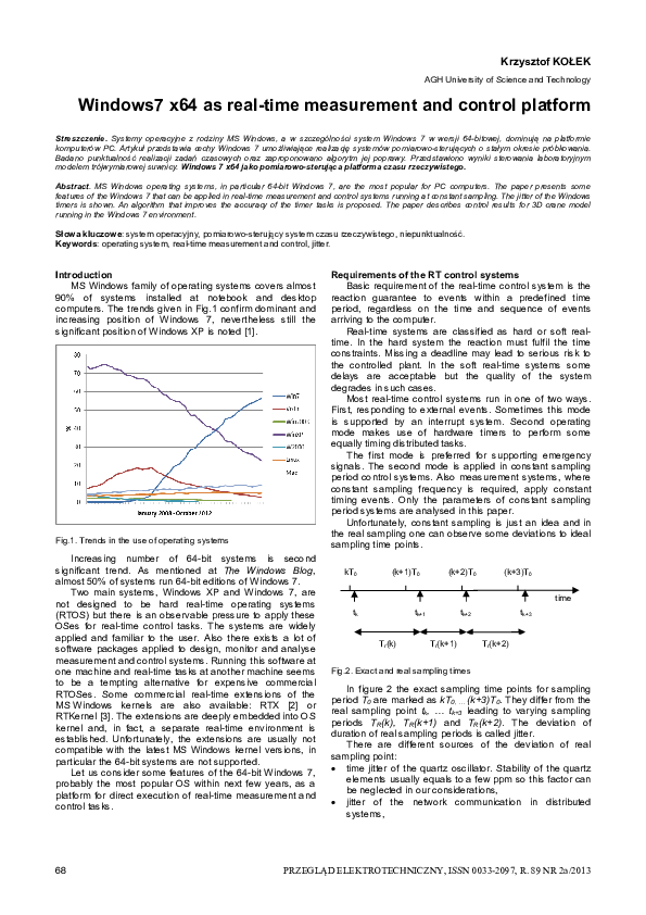 (PDF) Windows7 x64 as real-time measurement and control platform